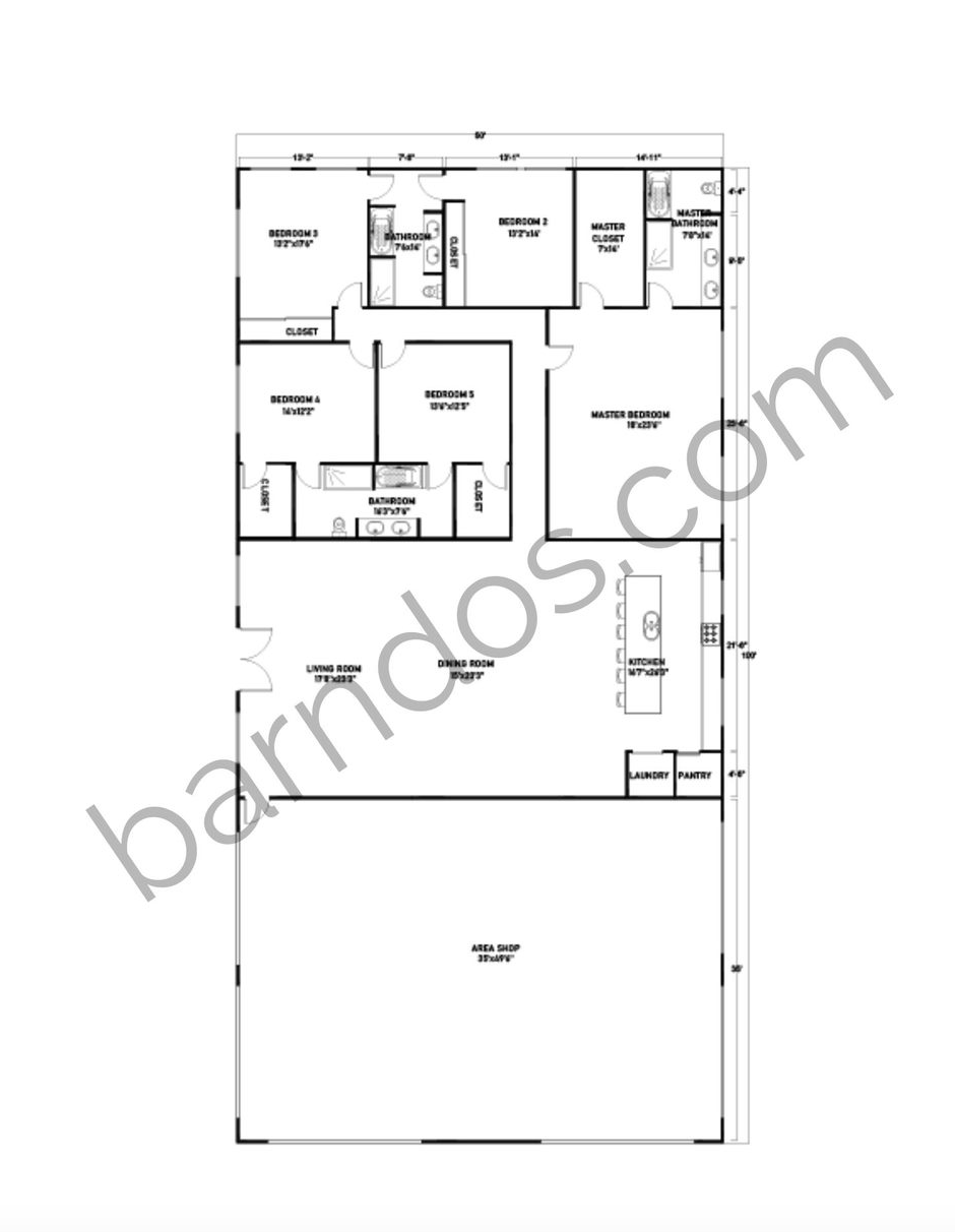 25+ Impressive Barndominium Floor Plans That Have Shops: The Perfect ...