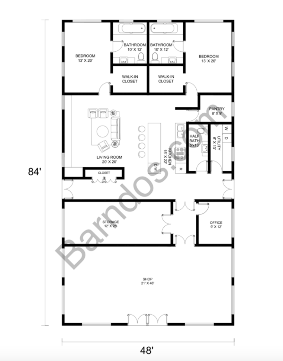 21 Impressive Barndominium Floor Plans That Have Shops: The Perfect ...