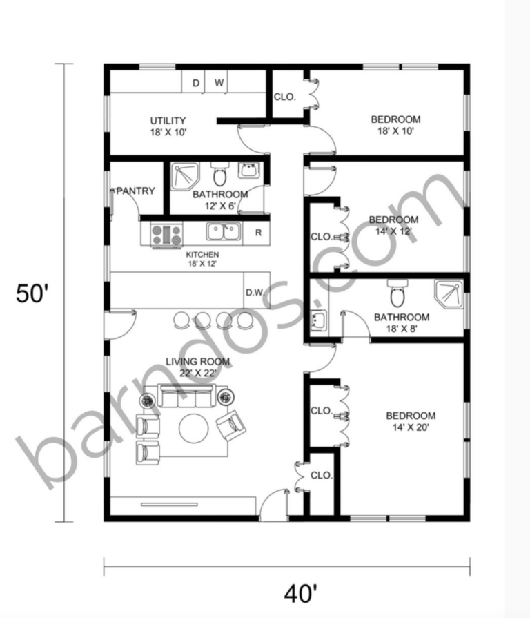 12 Incredible 40x50 Barndominium Floor Plans