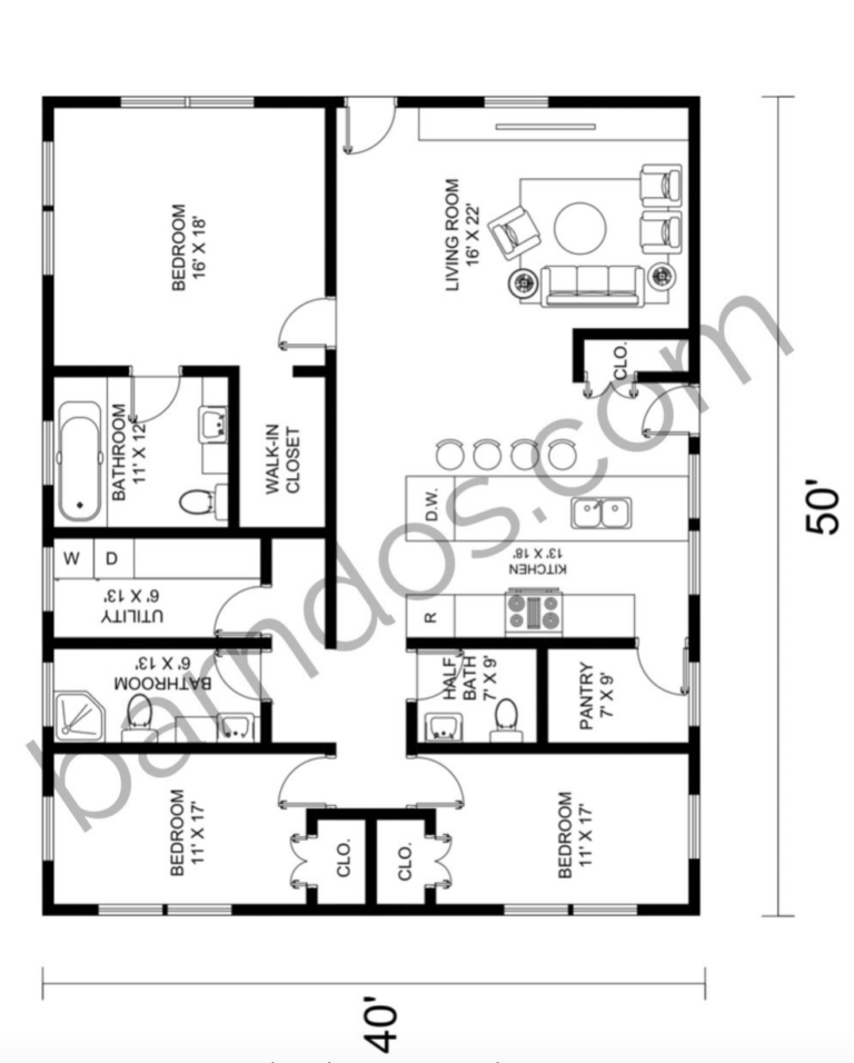 12 Incredible 40x50 Barndominium Floor Plans